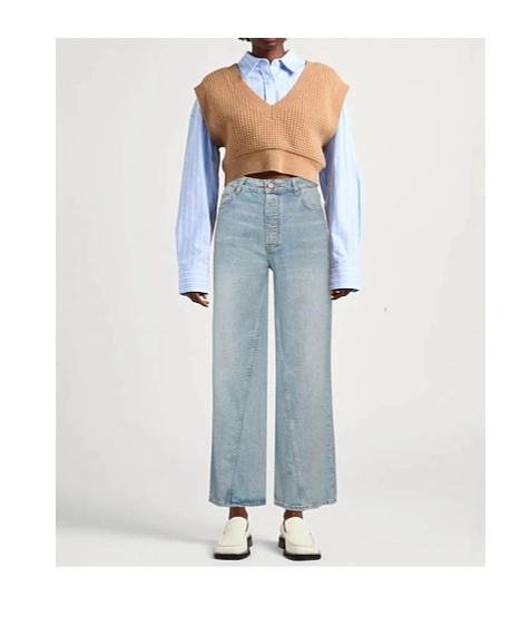 GANNI Wide-leg Denim Trousers