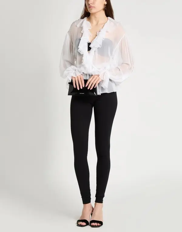 Dolce & Gabbana Chiffon Long Sleeve Ruched Top