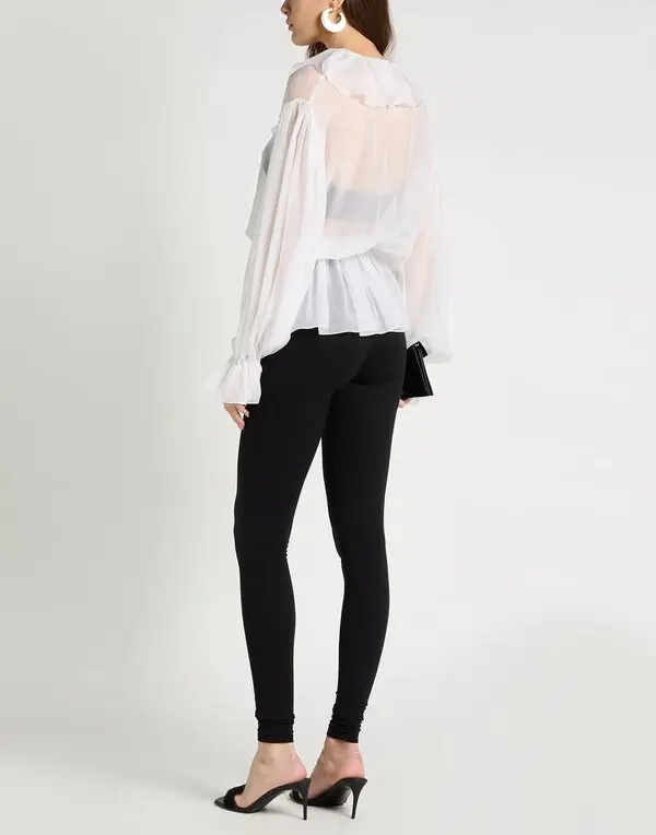 Dolce & Gabbana Chiffon Long Sleeve Ruched Top
