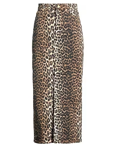GANNI Leopard Print Denim Skirt