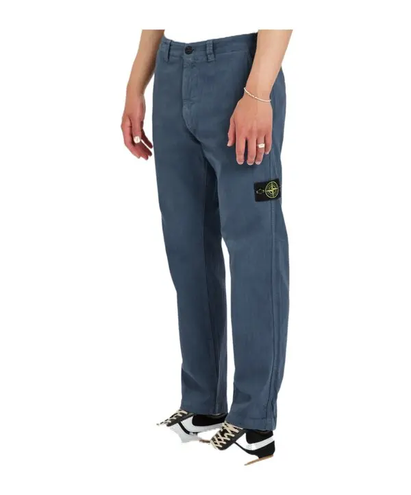 Stone Island Herringbone Cotton Trousers