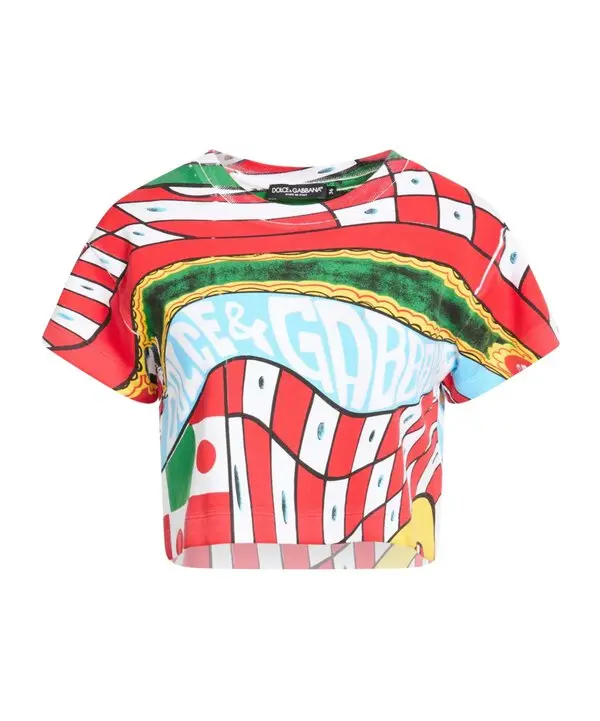 Dolce & Gabbana Colorful Printed Short-sleeve T-shirt