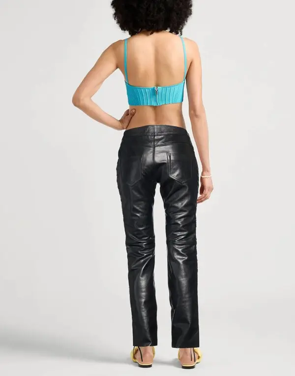 Isabel Marant Étoile Solid Color Slim-fit Leather Pants
