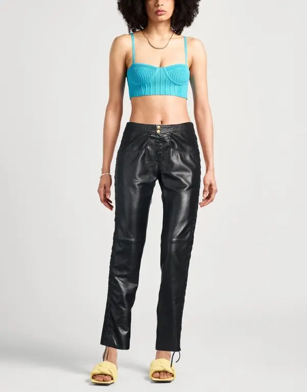 Isabel Marant Étoile Solid Color Slim-fit Leather Pants