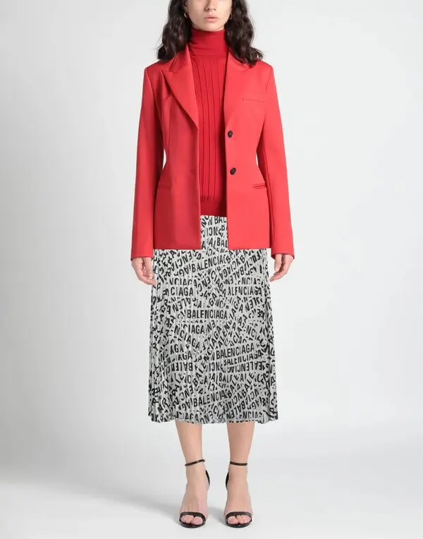 Balenciaga Printed Satin Midi Skirt