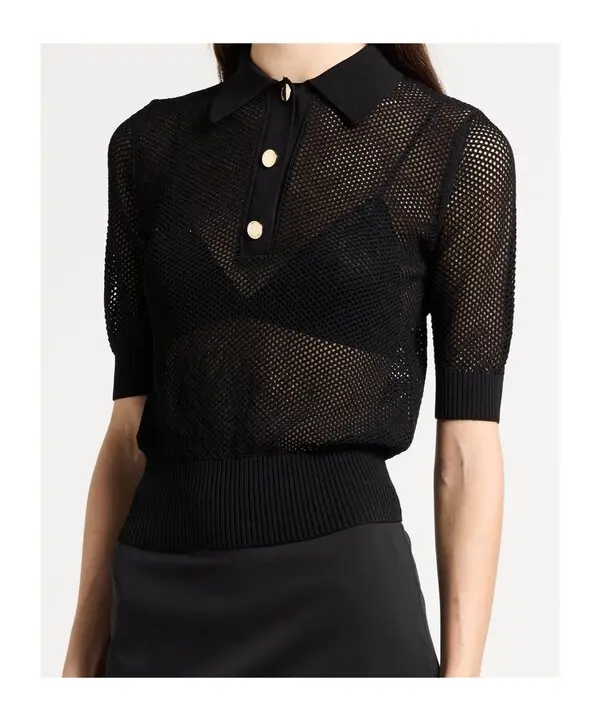 Sportmax Open-hole Knitted Polo Shirt