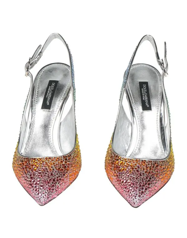 Dolce & Gabbana Embellished Leather Slingback Pumps