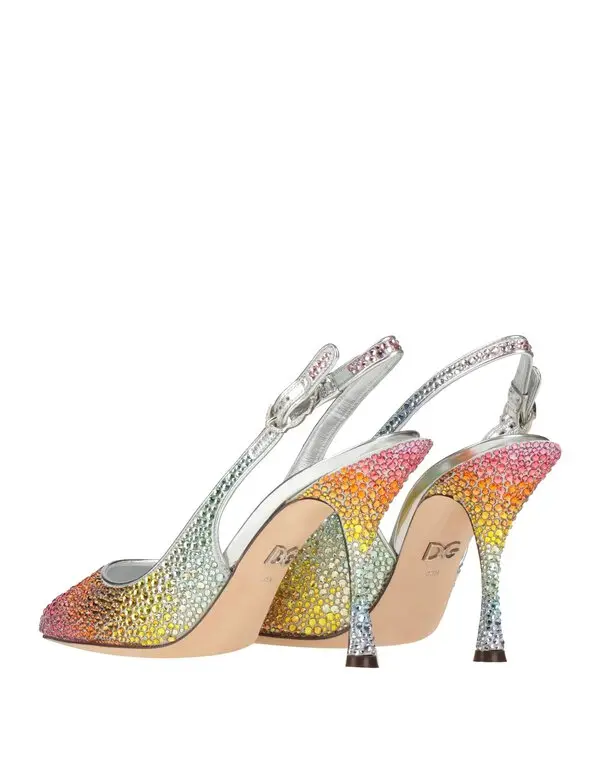 Dolce & Gabbana Embellished Leather Slingback Pumps