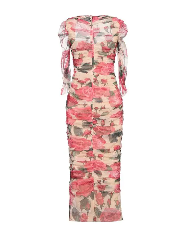 Dolce & Gabbana Floral Tulle Short-sleeve Dress