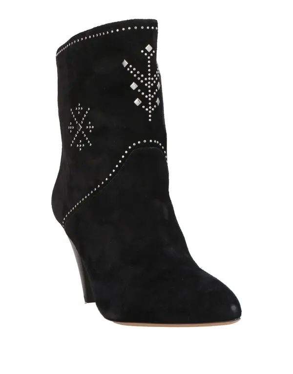 Isabel Marant Étoile Suede Studded Pointed Toe Cone Heel Ankle Boots