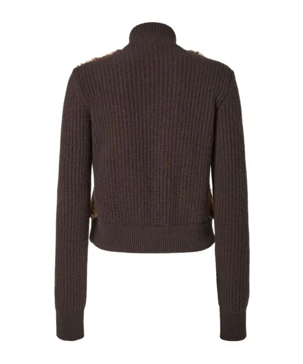 Fendi Chevron Mink And Cashmere Bomber Jacket