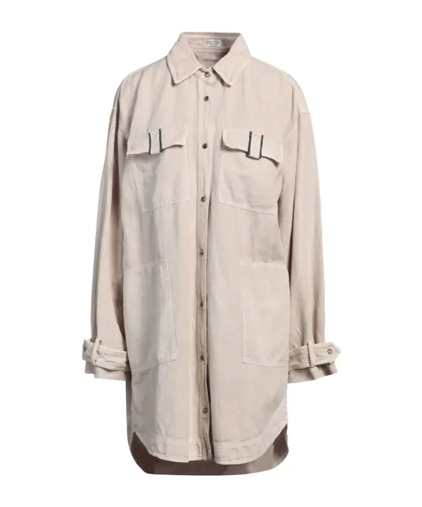 Brunello Cucinelli Long Sleeve Denim Shirt Jacket With Embellishments