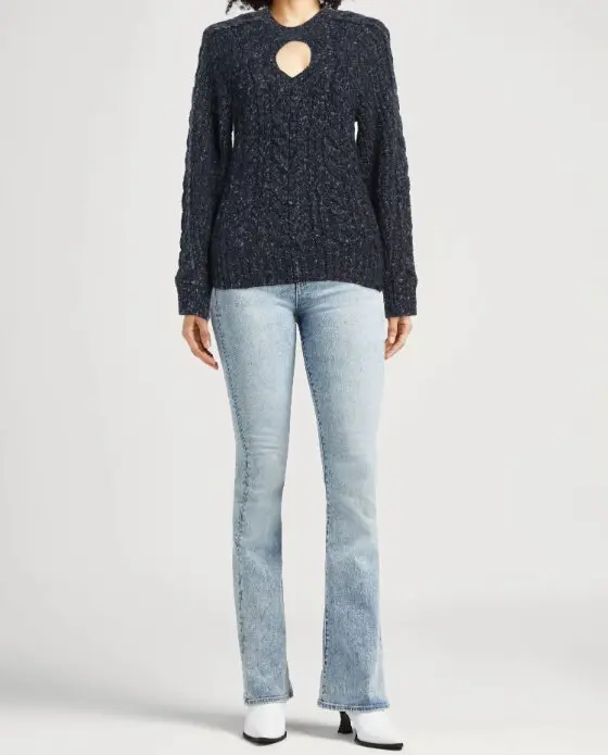 Isabel Marant Étoile Long Sleeve Knit Top With Openwork Detail