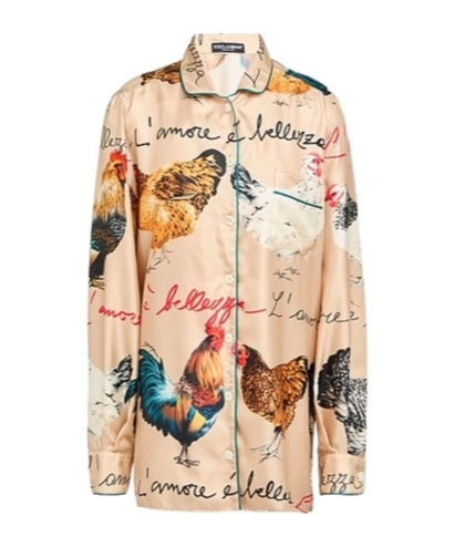 Dolce & Gabbana Long-sleeved Printed Shirt - Nude