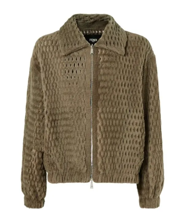 Fendi Reversible Beige Shearling Blouson - Brown
