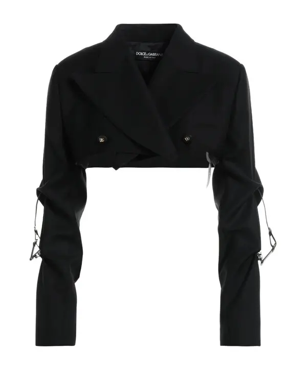 Dolce & Gabbana Leather Trims Blazer - Black