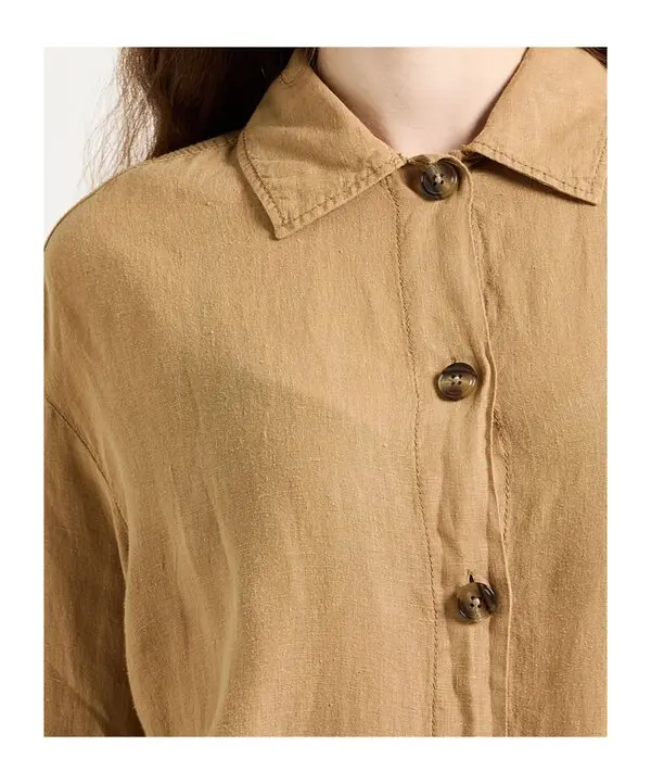 MAXCO. Max&co. Classic Collar Long Sleeve Shirt With Patch Pockets