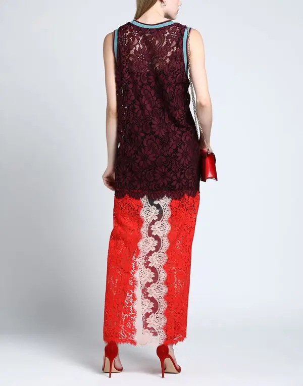 Dolce & Gabbana Colorful Printed Lace Knit Dress