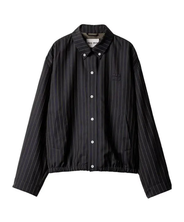 Miu Miu Pinstriped Blouson Jacket