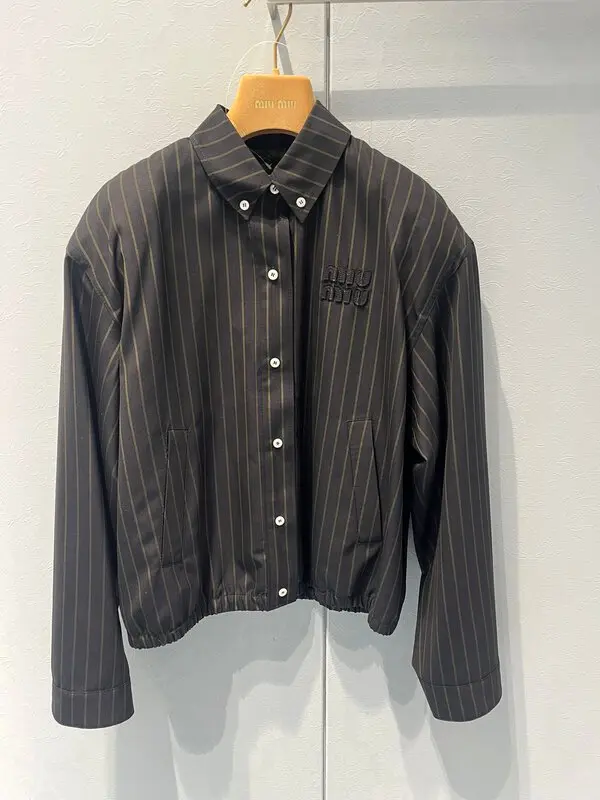 Miu Miu Pinstriped Blouson Jacket