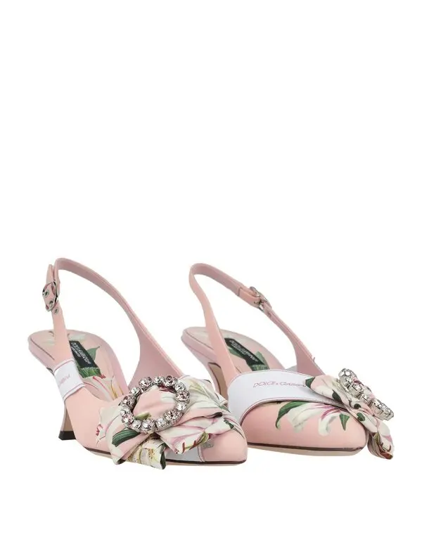 Dolce & Gabbana Floral Print High Heels With Crystal Embellishment