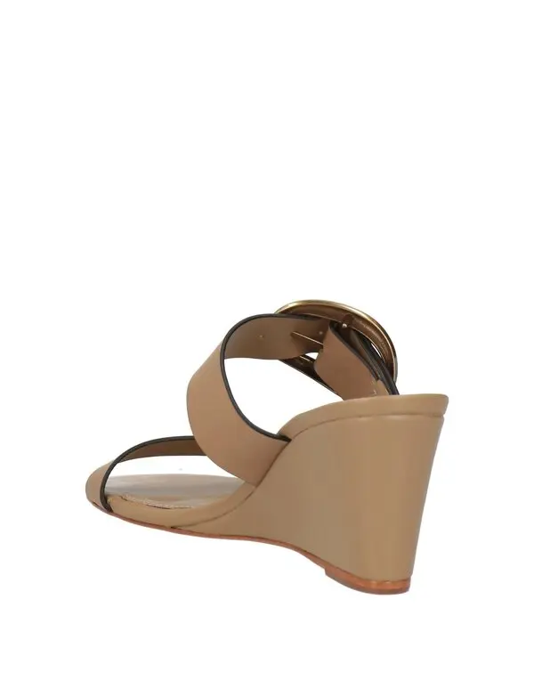 Farm Rio Solid Color Simple Leather Wedge Sandals