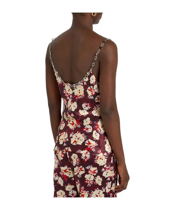 Rabanne Floral-print Silk Blouse With Metal Detail