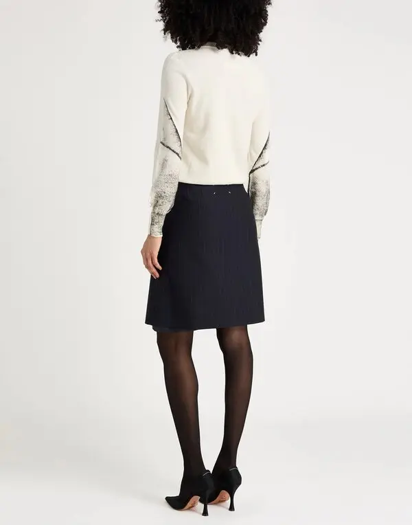 MAISON MARGIELA Long Sleeve V-neck Jumper With Print