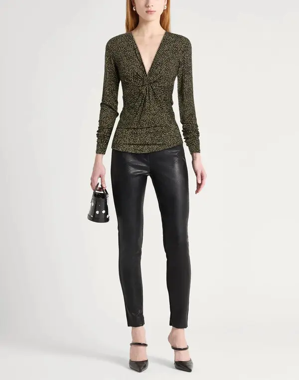 Isabel Marant Étoile Long Sleeve V-neck Top With Knot Detail - Black
