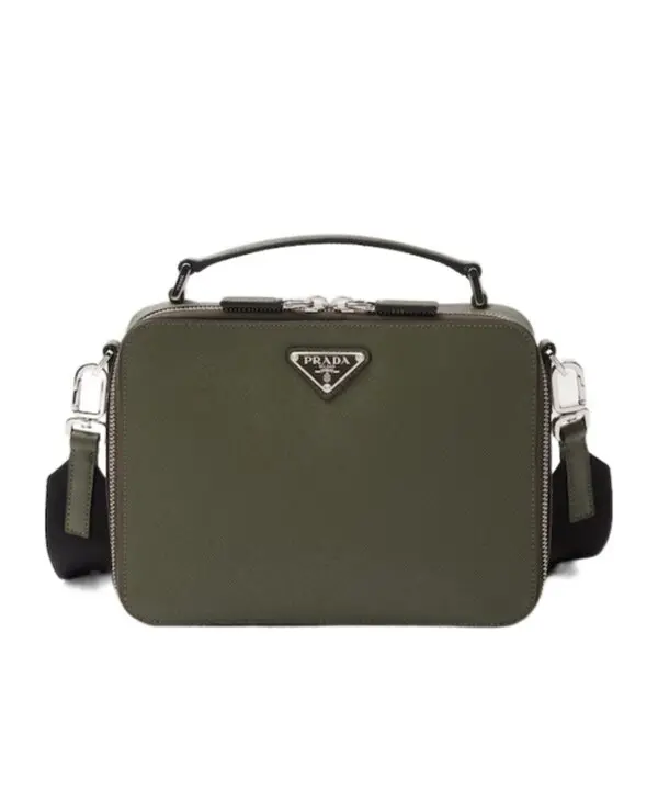 Prada Brique Medium Saffiano Leather Bag