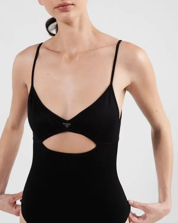Prada Interlock Fabric One-piece Swimsuit