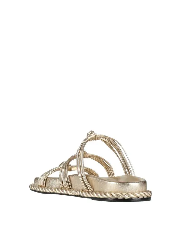 Farm Rio Gold Leather Knot Detail Sandals