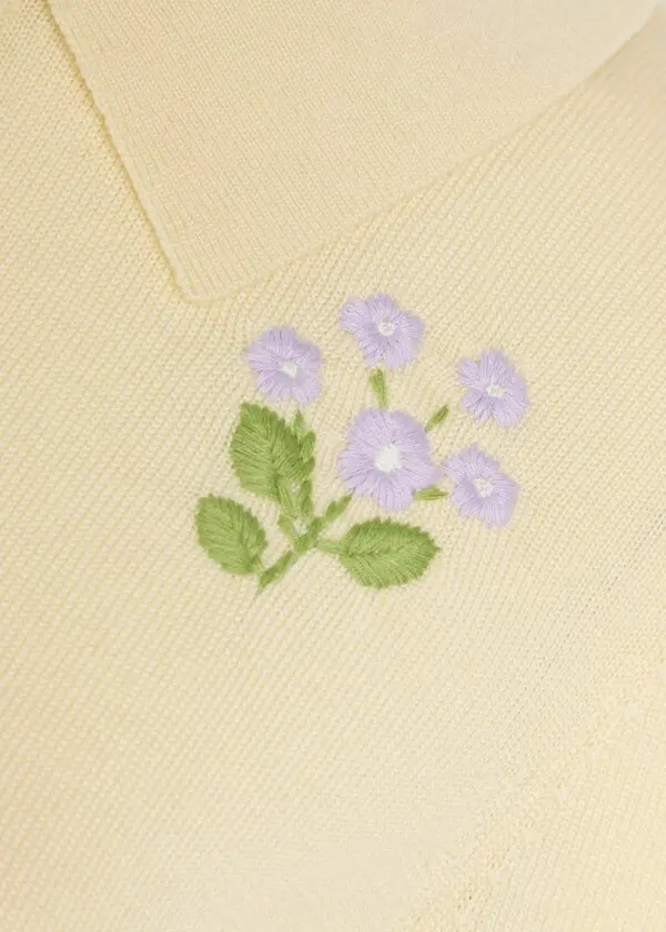 SELF-PORTRAIT Floral-embroidered Wool Cardigan