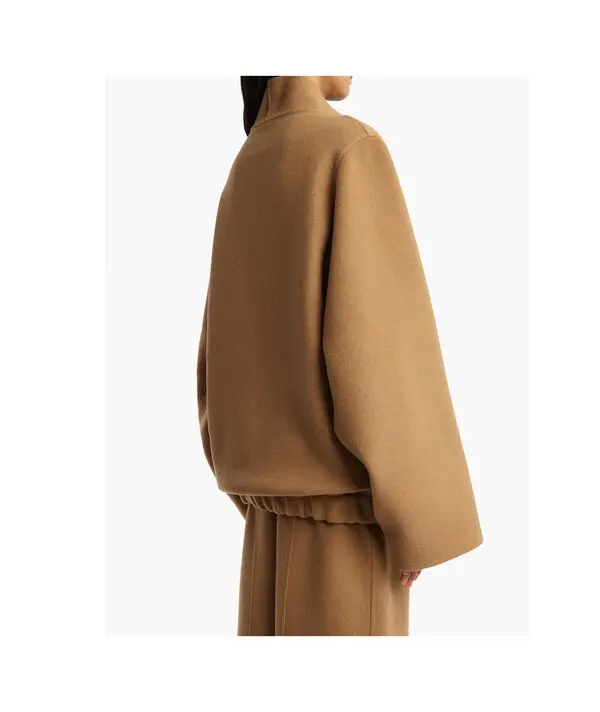 Khaite Garret High Neck Zipped Jacket - Camel