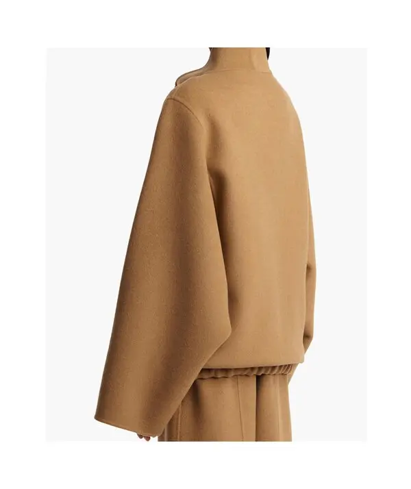 Khaite Garret High Neck Zipped Jacket - Camel