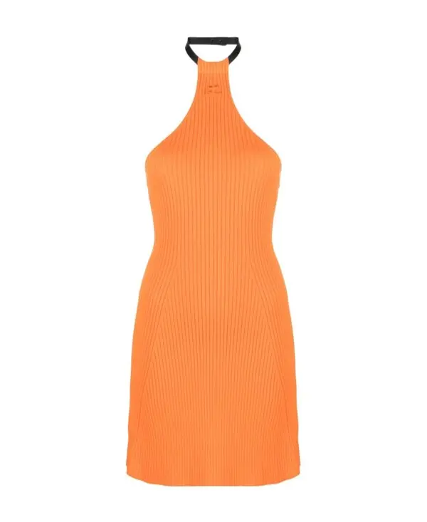 COURREGES Ribbed Halterneck Minidress