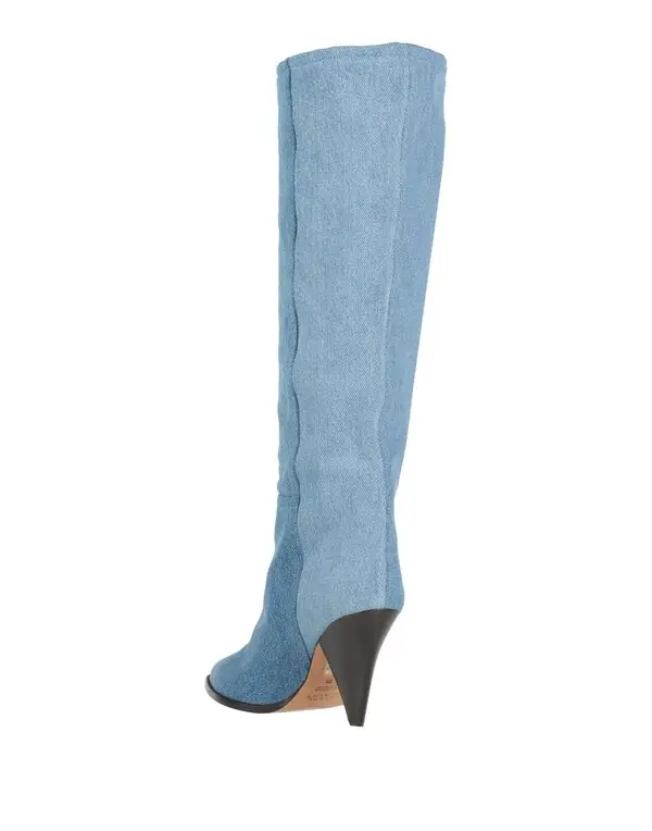 Isabel Marant Étoile Denim Knee-high Cone Heel Boots
