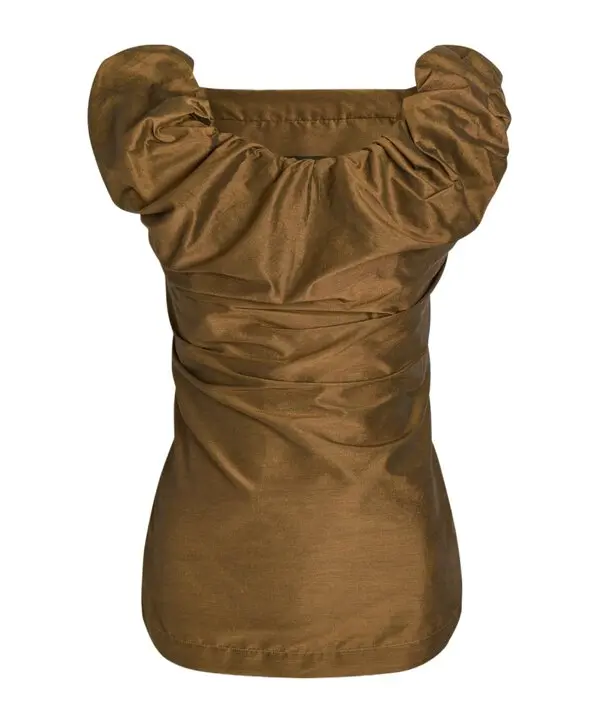 VIVIENNE WESTWOOD Draped Cotton-blend Top - Brown