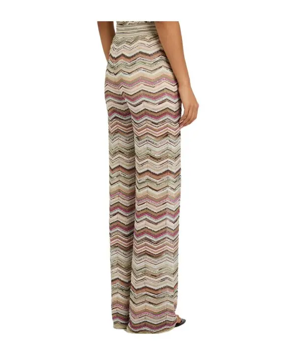 Missoni Chevron Wide-leg Metallic-knit Trousers