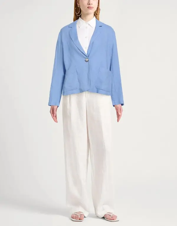 MAXCO. Solid Color Linen Blazer