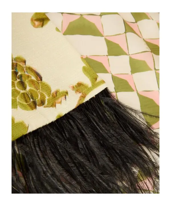 La DoubleJ Bijoux Feather-trim Woven Jacket