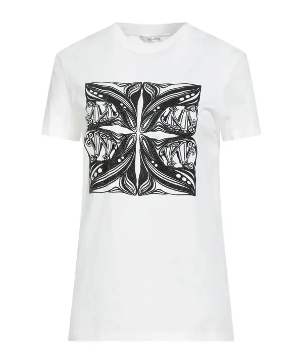 Max Mara Crewneck T-shirt With Crystal Embellishments