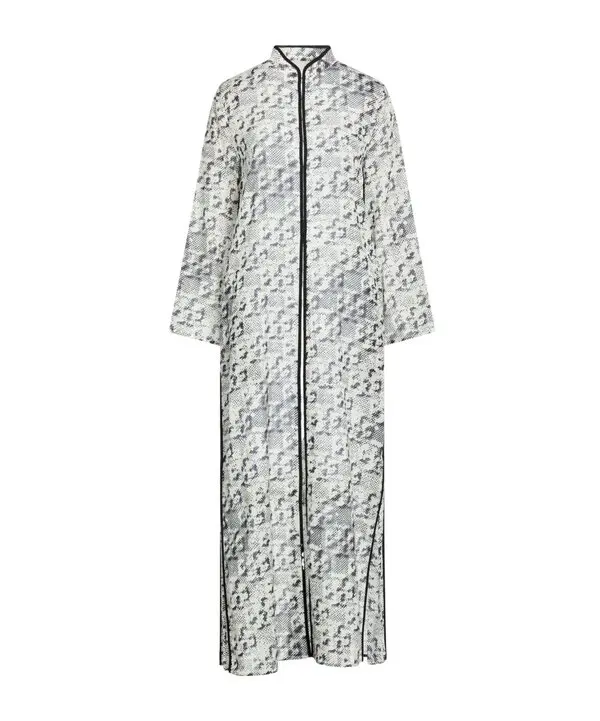 Tory Burch Long Sleeve Printed Maxi Dress