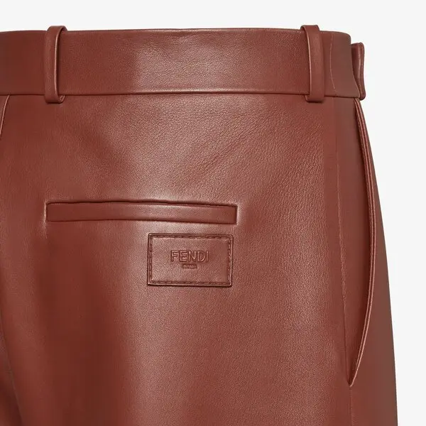 Fendi Pants-rust-colored Nappa Leather Pants
