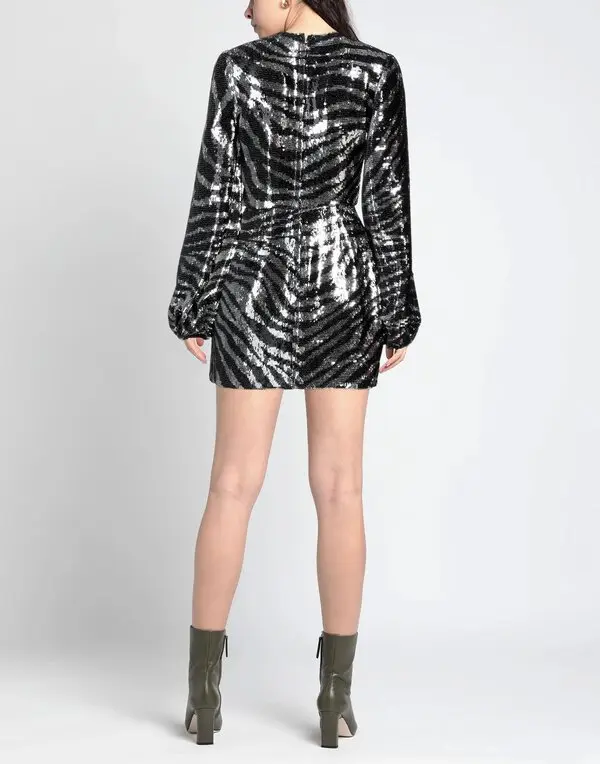 Dolce & Gabbana Sequin V-neck Long Sleeve Dress