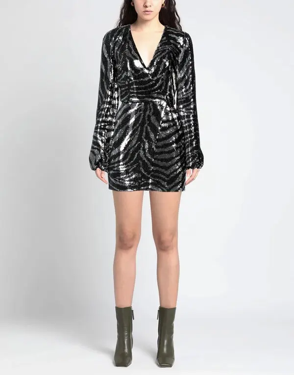 Dolce & Gabbana Sequin V-neck Long Sleeve Dress