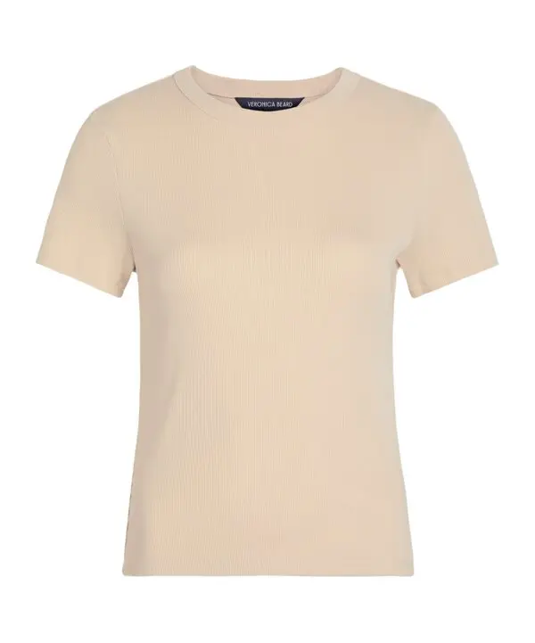 Veronica Beard Pruitt Ribbed Stretch-cotton T-shirt - Nude