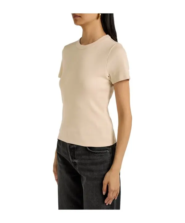 Veronica Beard Pruitt Ribbed Stretch-cotton T-shirt