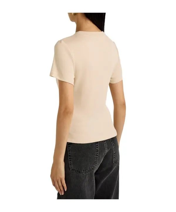 Veronica Beard Pruitt Ribbed Stretch-cotton T-shirt