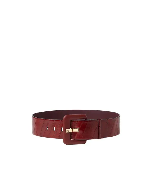 Fendi Maxi Belt With Ff Logo Buckle - Red